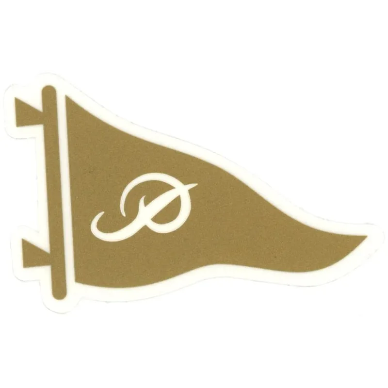 Buy Primitive gold flag sticker at the Sickboards Longboard Shop