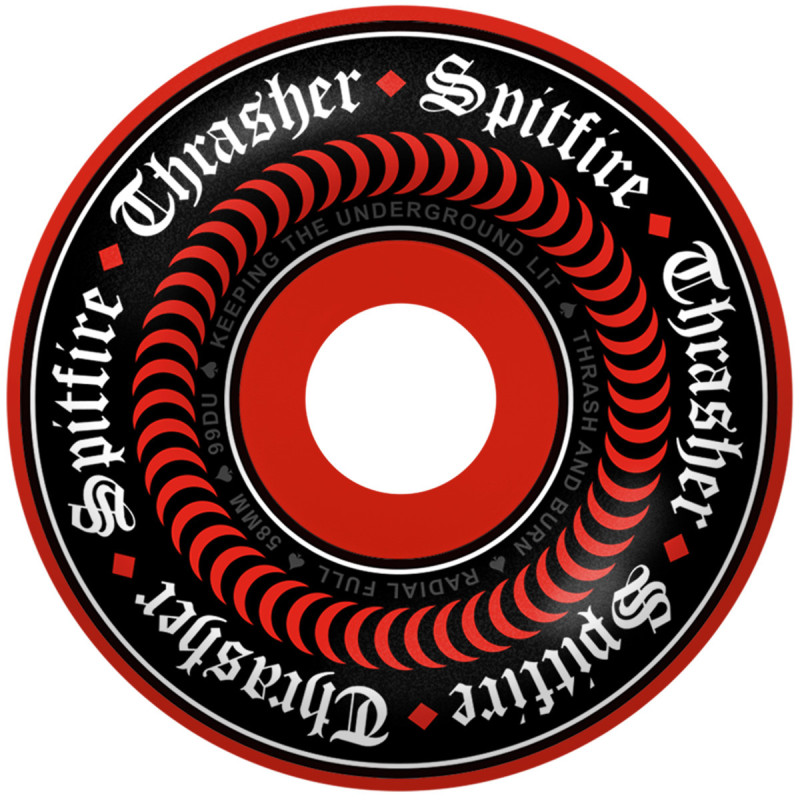 Spitfire X Thrasher Formula Four Oath Radial Full 58mm 99A Skateboard ...