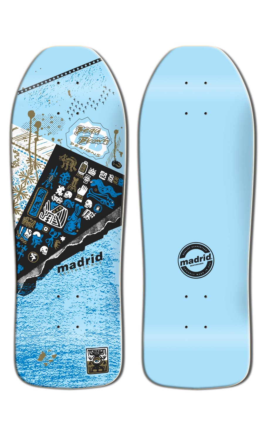 Buy Madrid Beau Brown Mayan 10.0" Old School Skateboard Deck at the ...