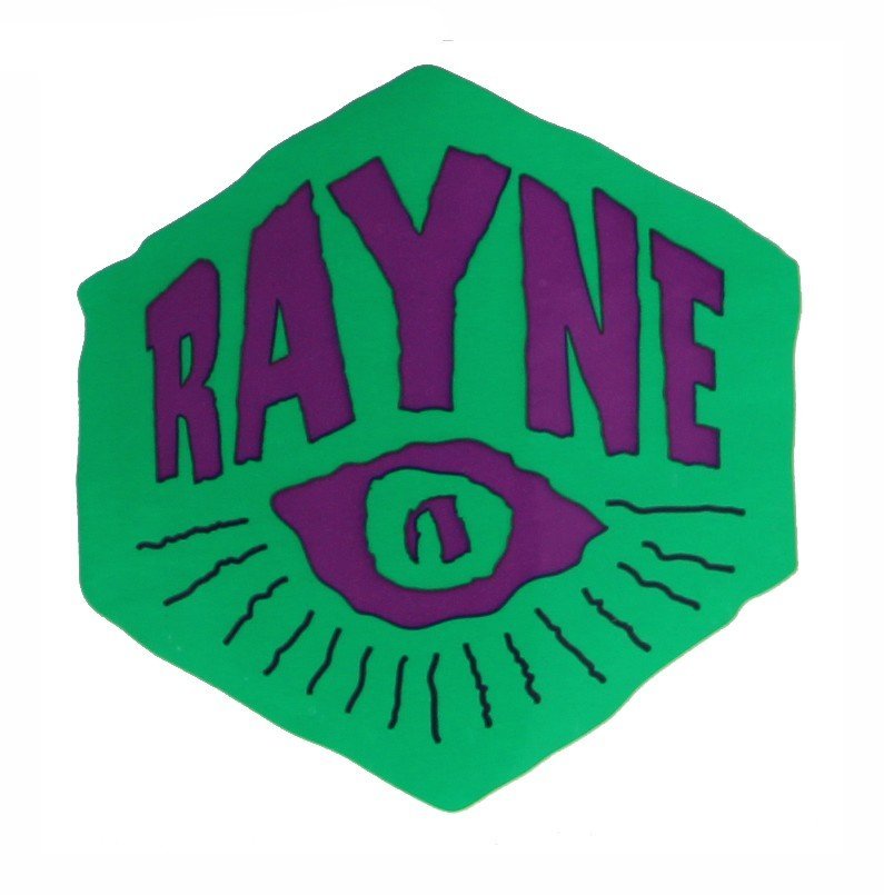 Buy Rayne Eye Logo Sticker - Green/Purple at the Sickboards Longboard Shop