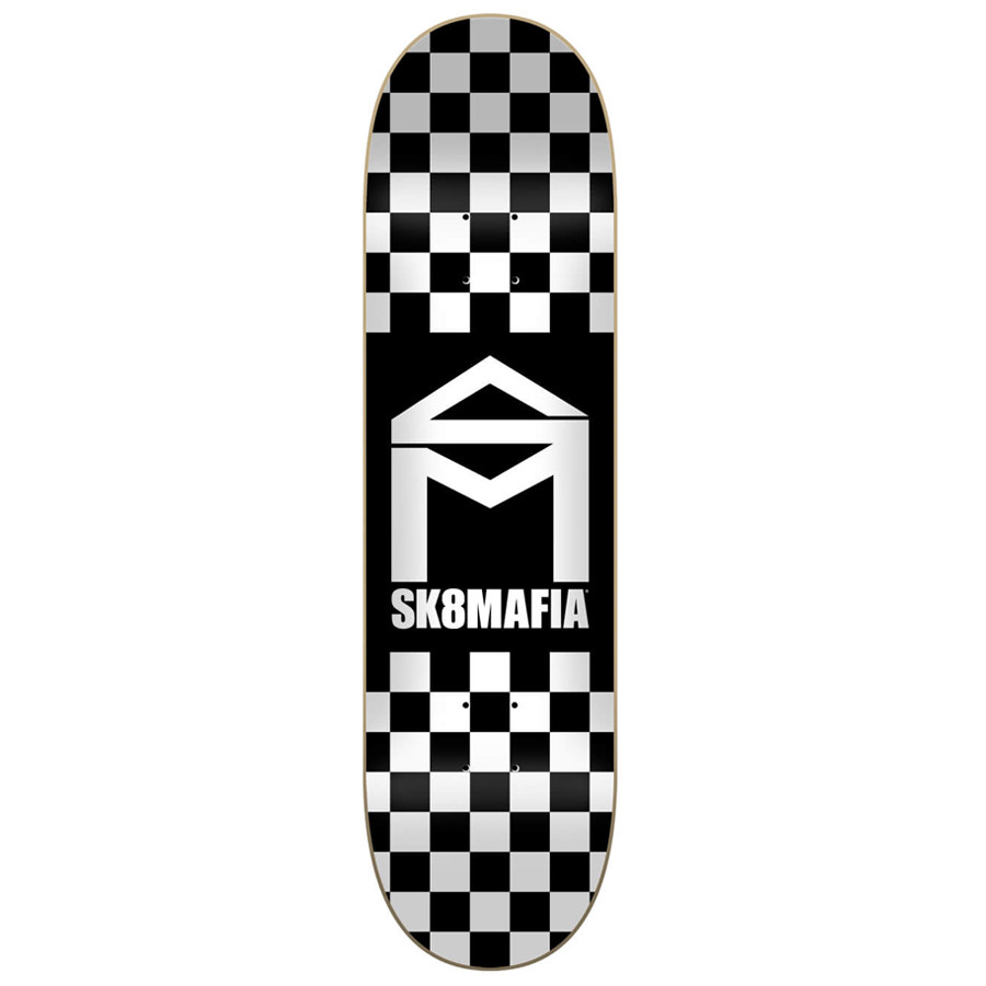 Buy Sk8Mafia House Logo Checker Black 8.0" Skateboard Deck at Sick ...